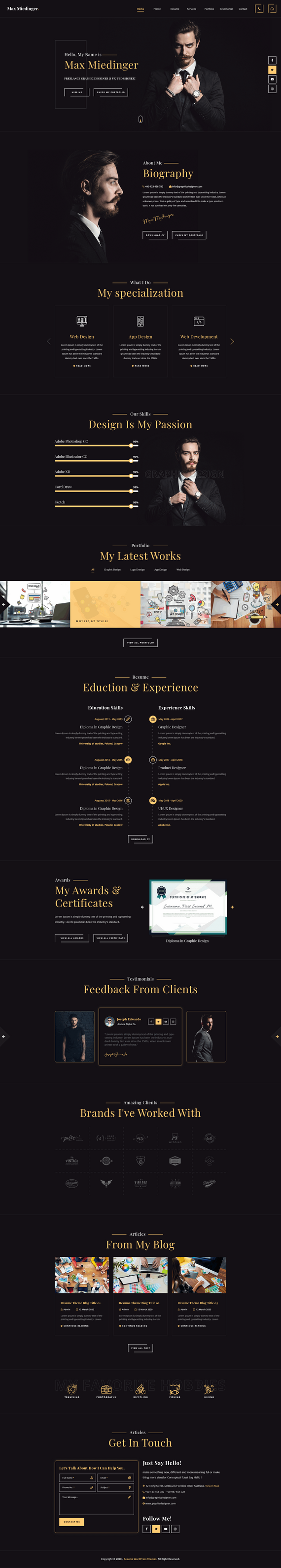 Business Card WordPress Theme - Create a Stunning Online Site