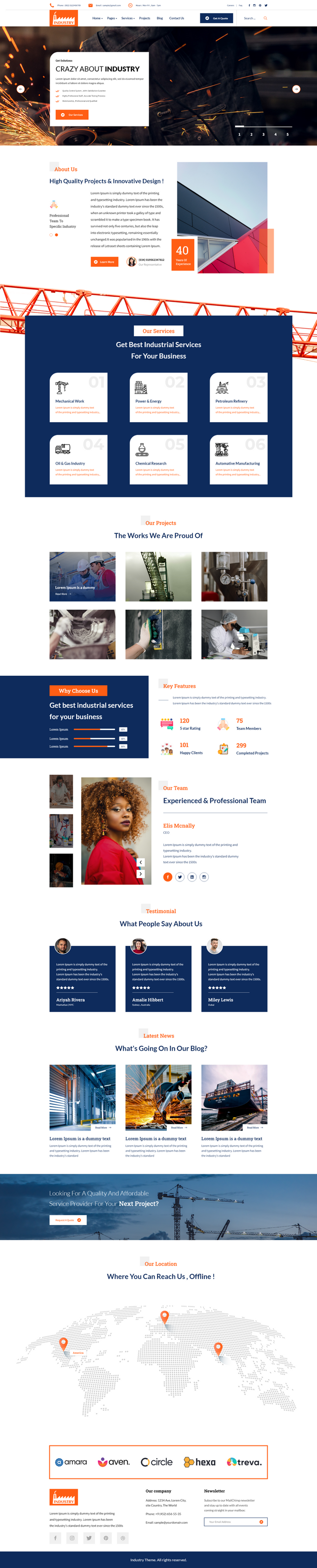 Manufacturing WordPress Theme With Modern Responsive Slider